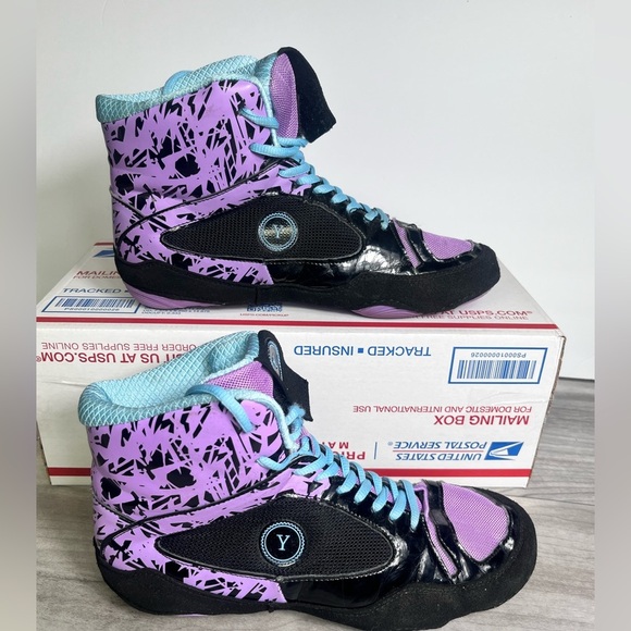 yes | Shoes | Yes Wrestling Shoes Womens 95 Black Purple Freestyle ...